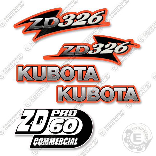 Fits Kubota ZD326 Decal Kit Mower – Equipment Decals