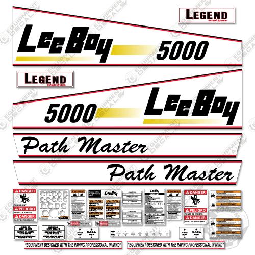 Fits LeeBoy 5000 Path Master Decal Kit Paver – Equipment Decals