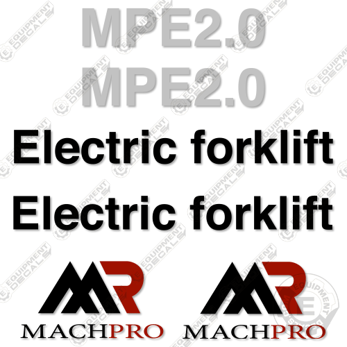 Fits Machpro MPE 2.0 Forklift Decal Kit – Equipment Decals