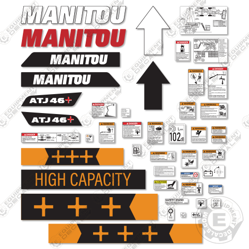 Fits Manitou ATHJ46+ Decal Kit Telescopic Forklift – Equipment Decals