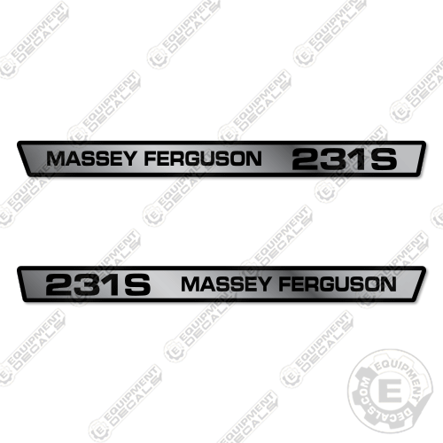 Fits Massey Ferguson 231S Tractor Decal Kit - Silver Metallic ...