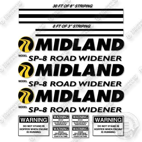 Midland SP-8 Road Widener Decal Kit – Equipment Decals