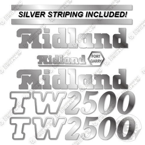 Fits Midland TW2500 Decal Kit Side Dump Trailer – Equipment Decals