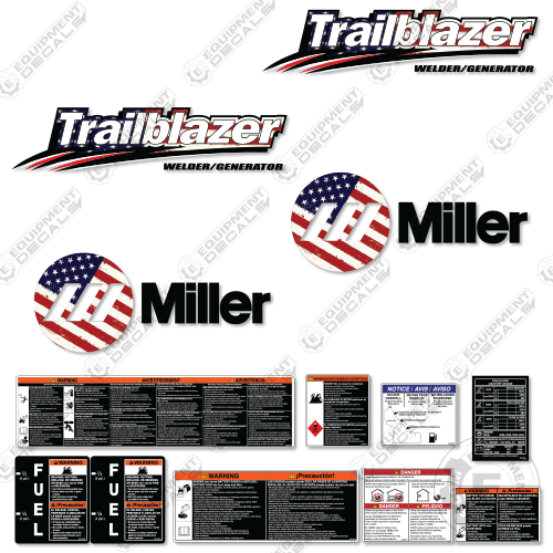 Fits Miller Trailblazer American Flag Decal Kit Generator Welder ...