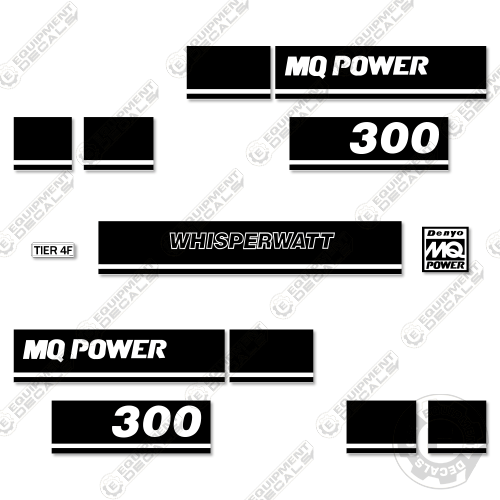 Fits Multiquip Whisperwatt 300 Decal Kit Generator – Equipment Decals