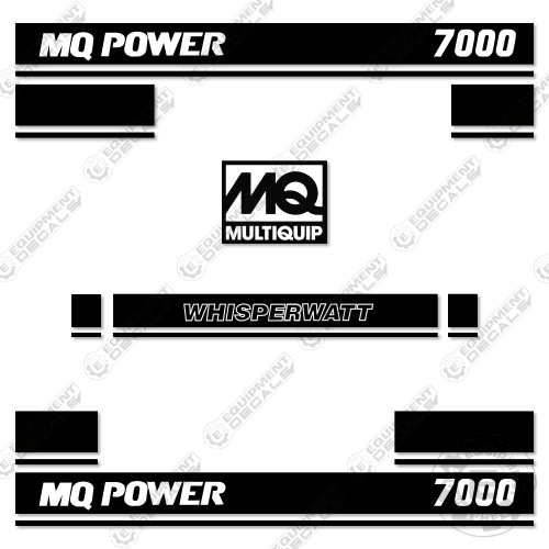 Fits Multiquip Whisperwatt 7000 Decal Kit Generator – Equipment Decals