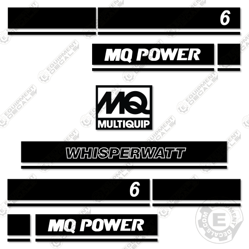 Fits Multiquip Whisperwatt 6 Decal Kit Generator – Equipment Decals