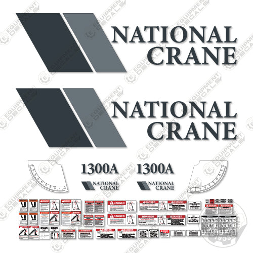 Fits National Crane 1300A Crane Truck Decal Kit – Equipment Decals