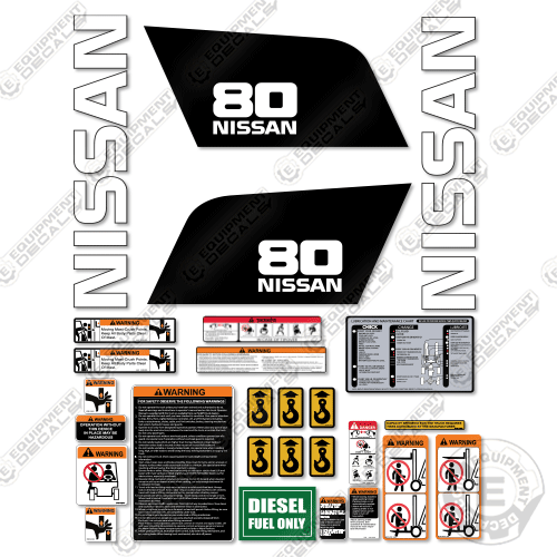 Fits Nissan 80 Decal Kit Forklift - F04D35HV – Equipment Decals