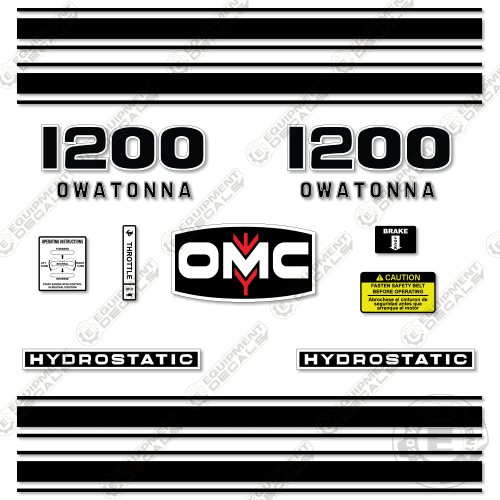 Fits OMC Mustang 1200 Decal Kit Skid Steer – Equipment Decals