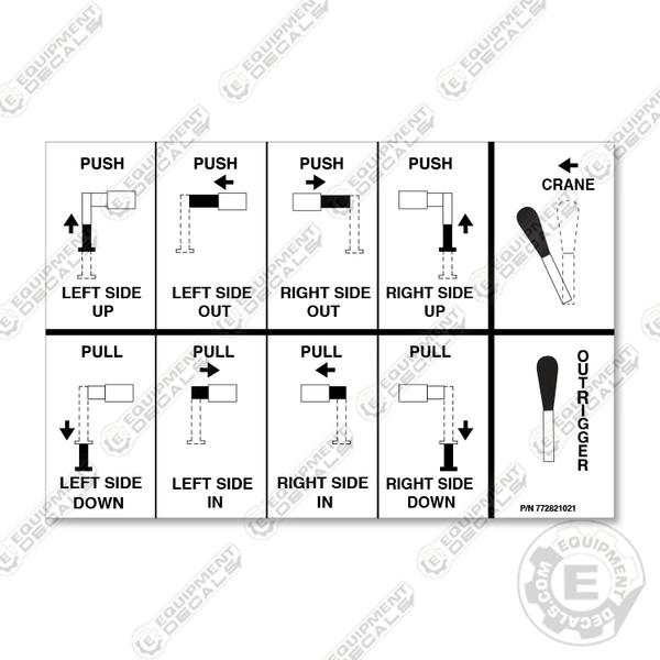 Fits AutoCrane HC12S Outrigger Control Decal - 772821021 – Equipment Decals