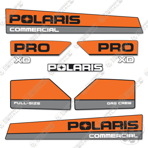 Fits Polaris Commercial Pro XD Full-Size Crew Decal Kit UTV - GASOLINE ...