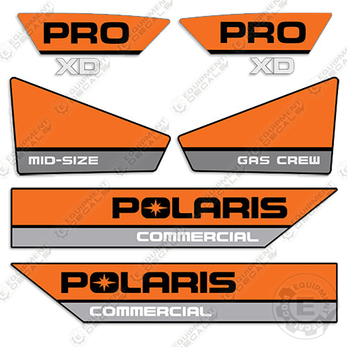 Fits Polaris Pro XD Mid-Size Gas Crew Decal Kit UTV – Equipment Decals