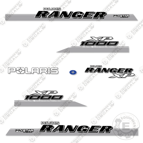 Fits Polaris Ranger 1000 XP Premium Decal Kit UTV - Silver – Equipment ...