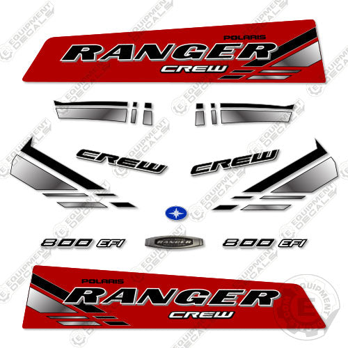 Fits Polaris Ranger 800 EFI Crew Decal Kit Utility Vehicle (RED ...