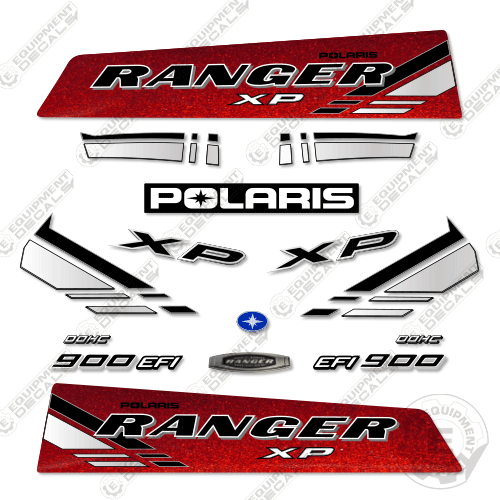 Fits Polaris Ranger 900 EFI XP Decal Kit UTV - Metallic Red – Equipment ...