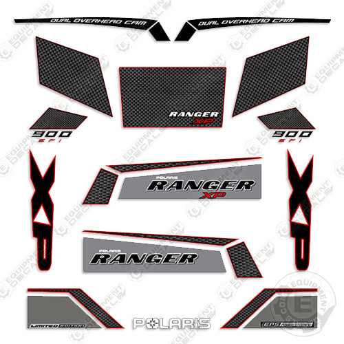 Fits Polaris Ranger 900 XP EPS LE Decal Kit - 2014 (Red) – Equipment Decals
