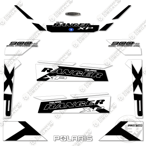 Fits Polaris Ranger 900 XP HO Decal Kit - WHITE – Equipment Decals