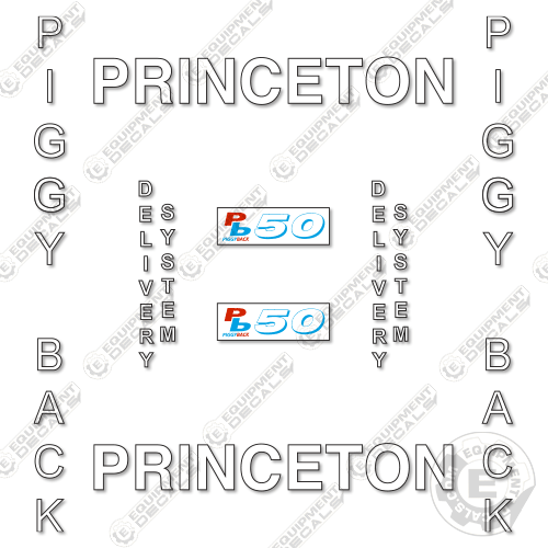 Fits Princeton PB50 Decal Kit Piggy Back Forklift – Equipment Decals