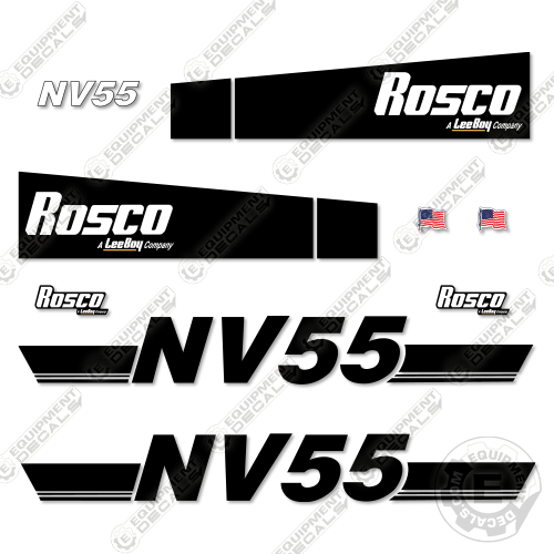 Fits Rosco NV55 Decal Kit Broom Sweeper – Equipment Decals