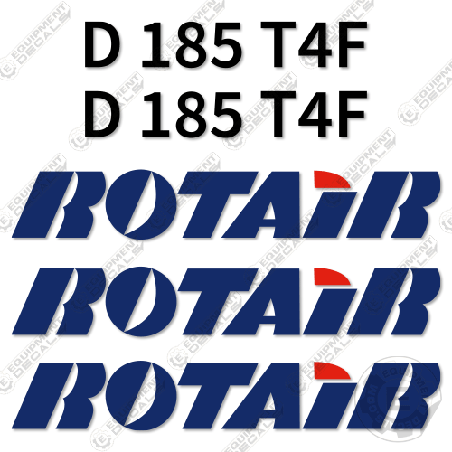 Fits Rotair D 185 T4F Decal Kit Air Compressor – Equipment Decals