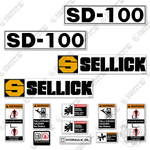 Fits Sellick SD-100 Decal kit Forklift – Equipment Decals