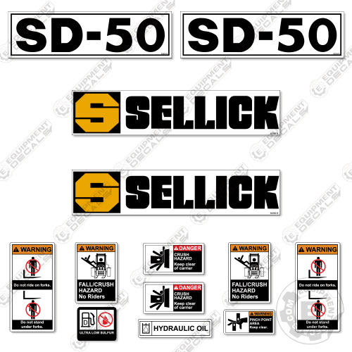 Fits Sellick SD-50 Decal kit Forklift – Equipment Decals