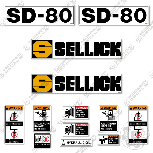 Fits Sellick SD-80 Decal kit Forklift – Equipment Decals