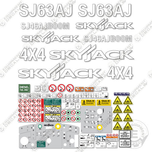 Fits SkyJack SJ63AJ Decal Kit Boom Lift – Equipment Decals
