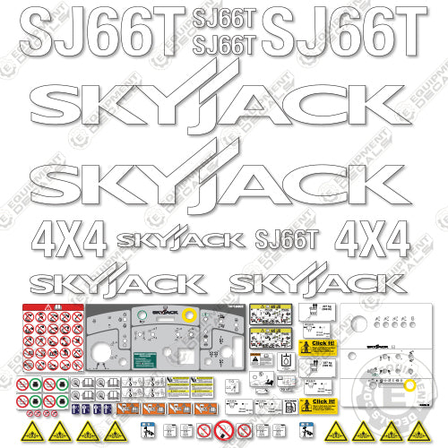 Fits SkyJack SJ66T Decal Kit Boom Lift – Equipment Decals