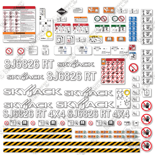 Fits SkyJack SJ6826RT Decal Kit Scissor Lift – Equipment Decals