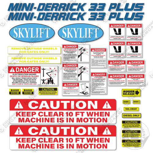 Fits Skylift Mini Derrick 33 Plus Decal Kit Digger Derrick – Equipment ...