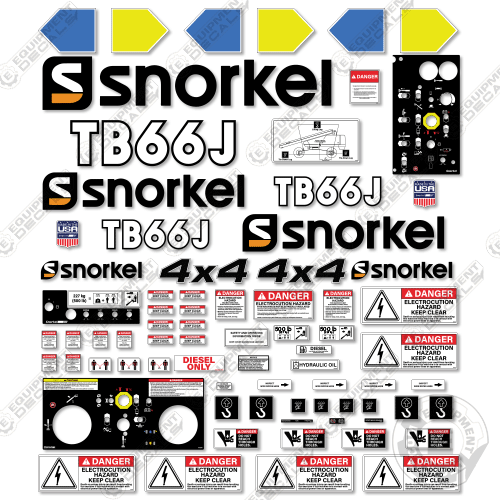 Fits Snorkelift TB66J Decal Kit Boom Lift – Equipment Decals