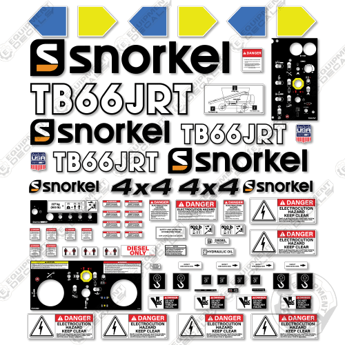 Fits Snorkelift TB66JRT Decal Kit Boom Lift – Equipment Decals