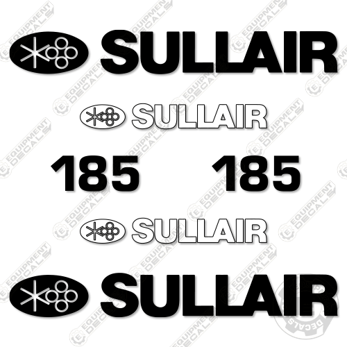 Fits Sullair 185 Decal Kit Air Compressor – Equipment Decals