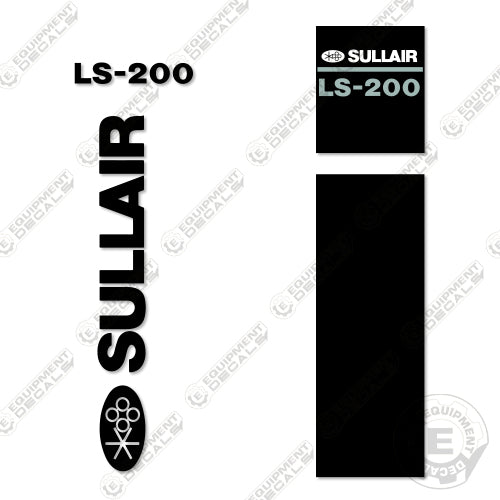 Fits Sullair LS-200 Decal Kit Air Compressor – Equipment Decals