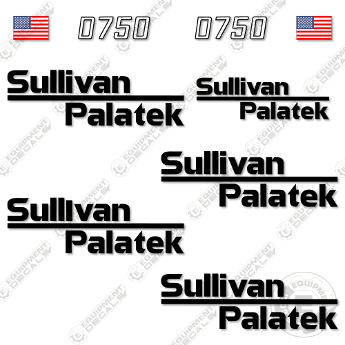 Fits Sullivan Palatek D750 Decal Kit Compressor – Equipment Decals