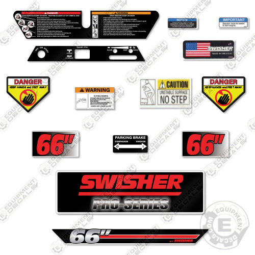 Fits Swisher Zero Turn Decal kit - 66" – Equipment Decals
