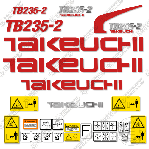 Fits Takeuchi TB235-2 Decal Kit Mini Excavator – Equipment Decals