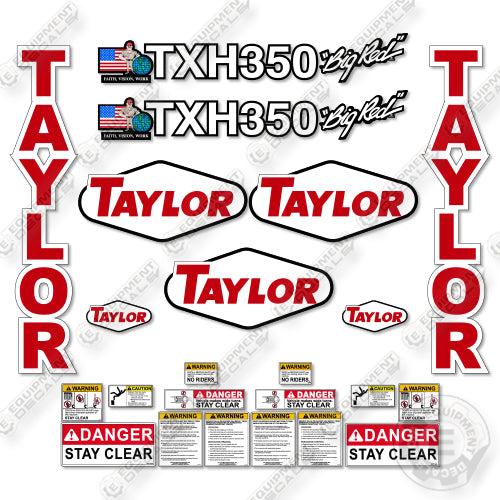 Fits Taylor TX350 Decal Kit Forklift – Equipment Decals