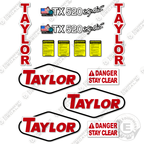 Fits Taylor TX520 Decal Kit Forklift – Equipment Decals