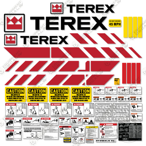 Fits Terex T340 Decal Kit Crane – Equipment Decals