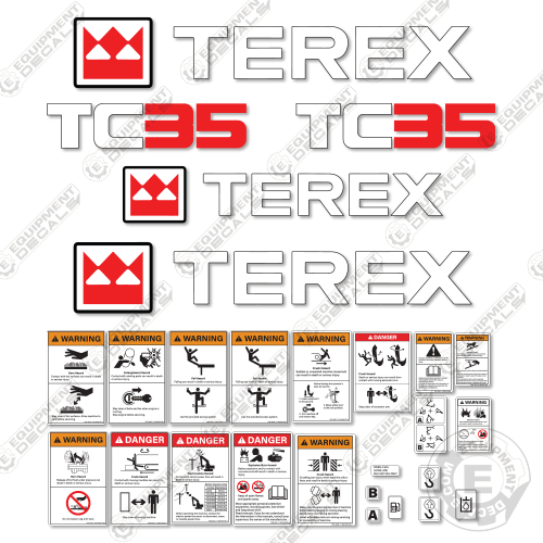 Fits Terex TC35 Decal Kit Mini Excavator – Equipment Decals