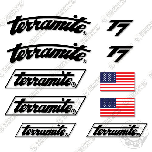 Fits Terramite T7 Decal Kit Backhoe Loader – Equipment Decals