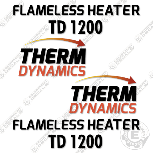 Fits Therm TD-1200 Decal Kit Heater – Equipment Decals
