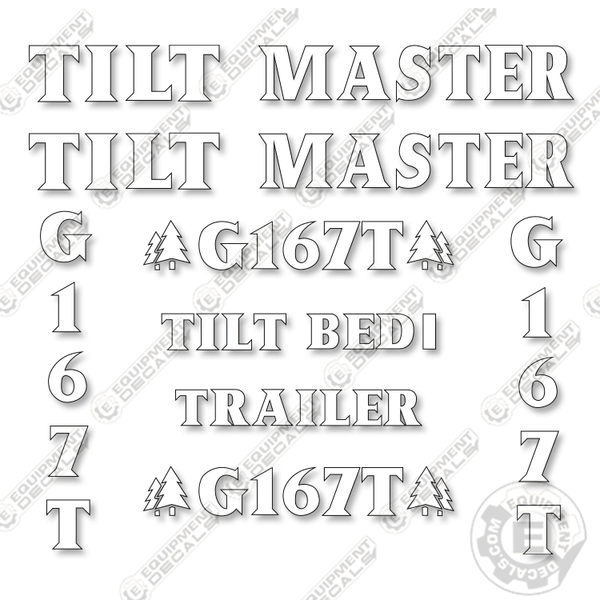 Tilt Master G167T Decal Kit Trailer – Equipment Decals
