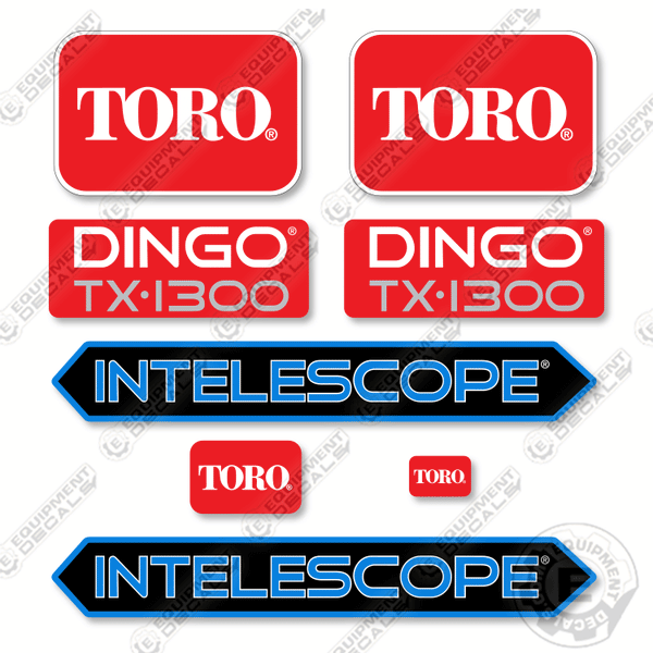 Fits Toro Dingo TX-1300 Decal Kit Track Loader – Equipment Decals