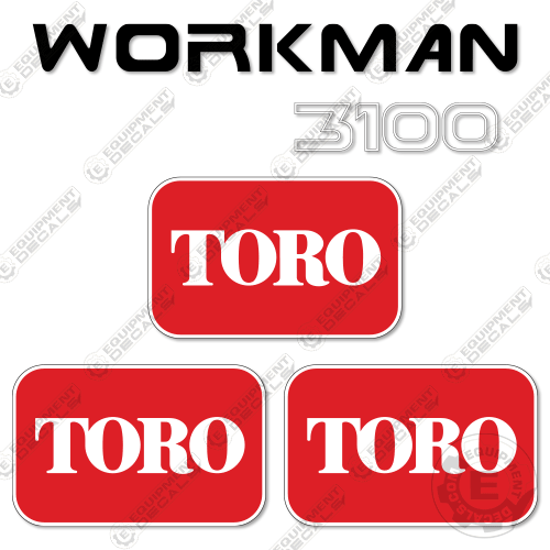 Fits Toro Workman 3100 Decal Kit Utility Vehicle – Equipment Decals
