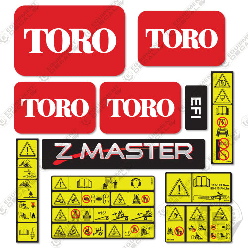 Fits Toro Z-Master Series Decal Kit Mower – Equipment Decals