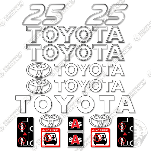 Fits Toyota 7FGCU25 Decal Kit Forklift – Equipment Decals